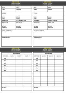 Archery Score Sheet PDF's - Printable Score Cards for Free