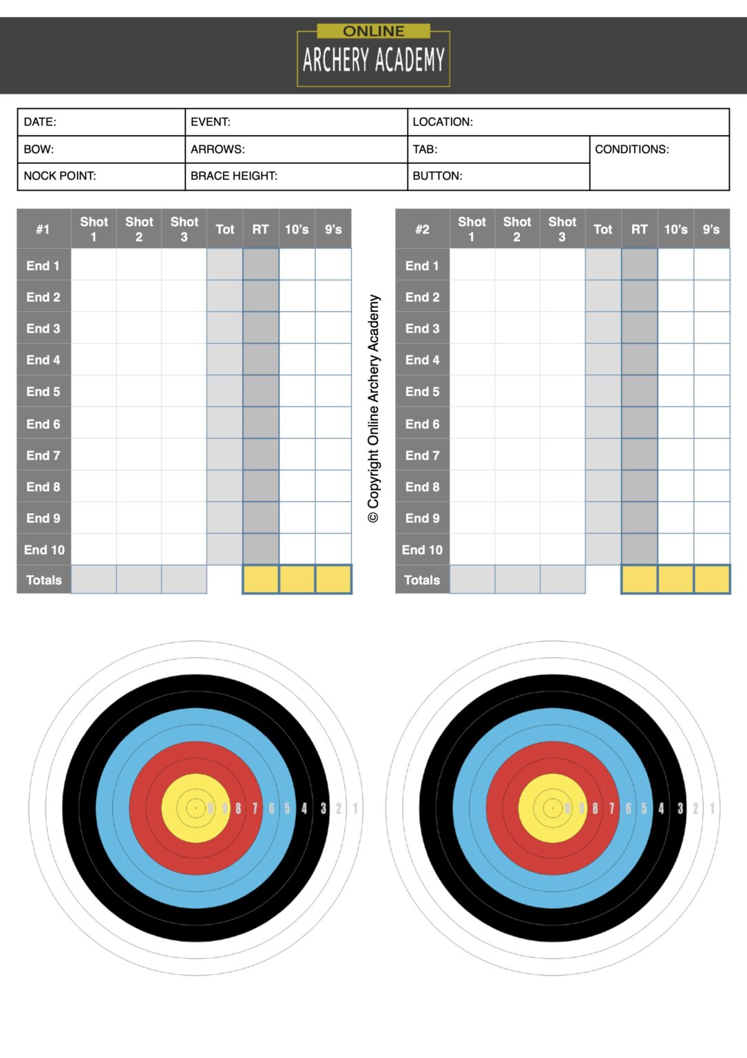 Archery Score Sheet PDF's - Printable Score Cards for Free