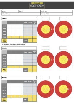 Archery Score Sheet PDF's - Printable Score Cards for Free
